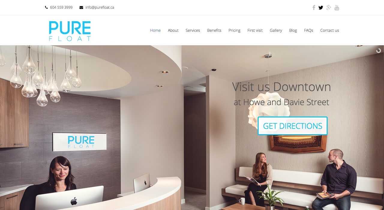 Pure Float Spa Website - Double Infinity