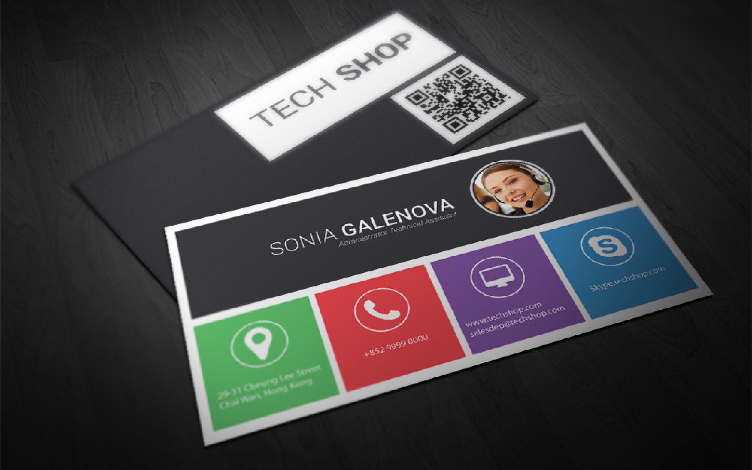 Tech Shop - Technical Asistant Business Card - Double Infinity